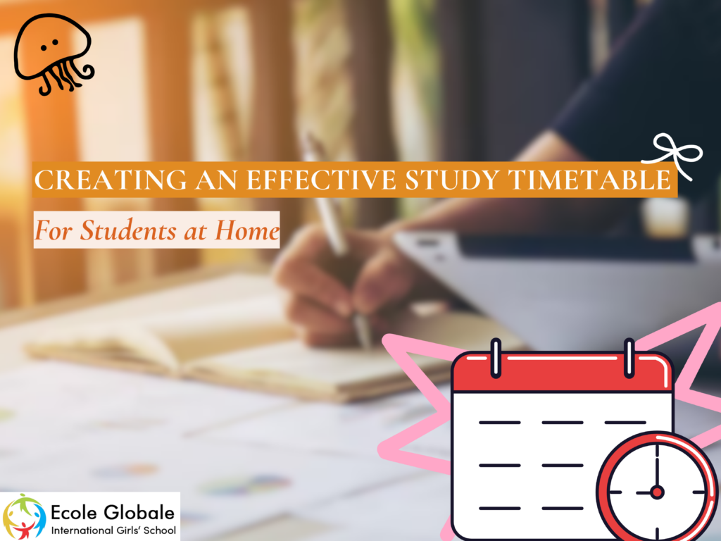 Effective study timetable for students at home